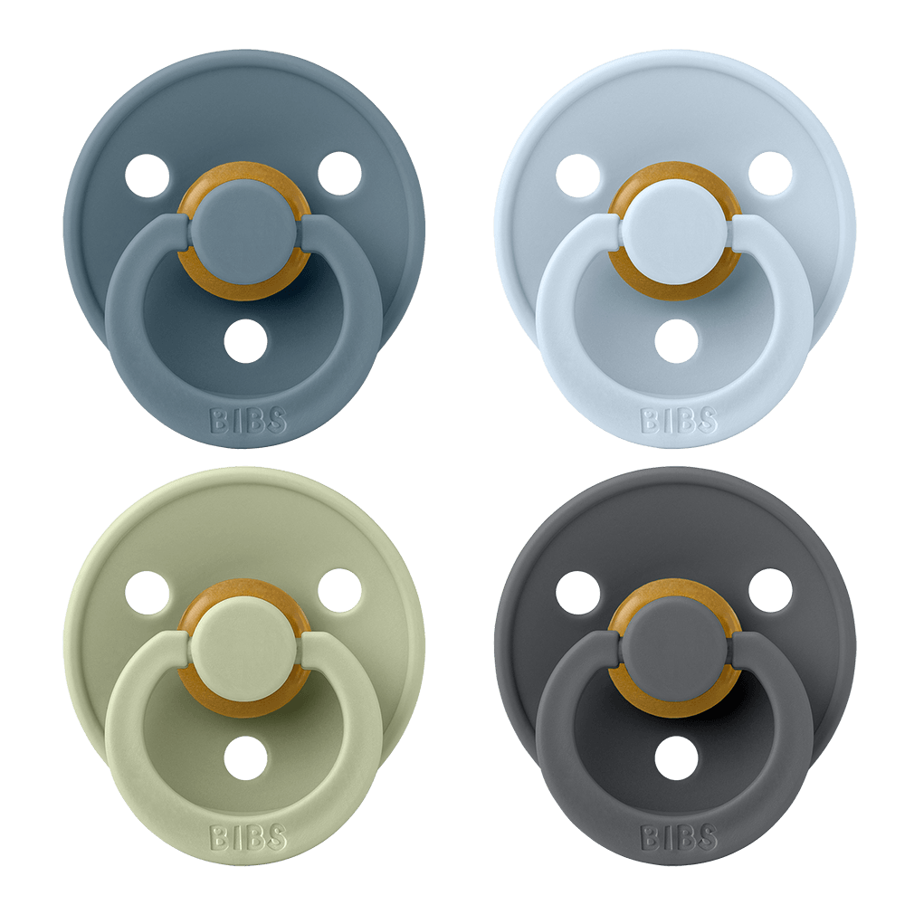 BIBS Colour 4 PACK Pacifiers - Petrol/Sage/Baby Blue/Iron