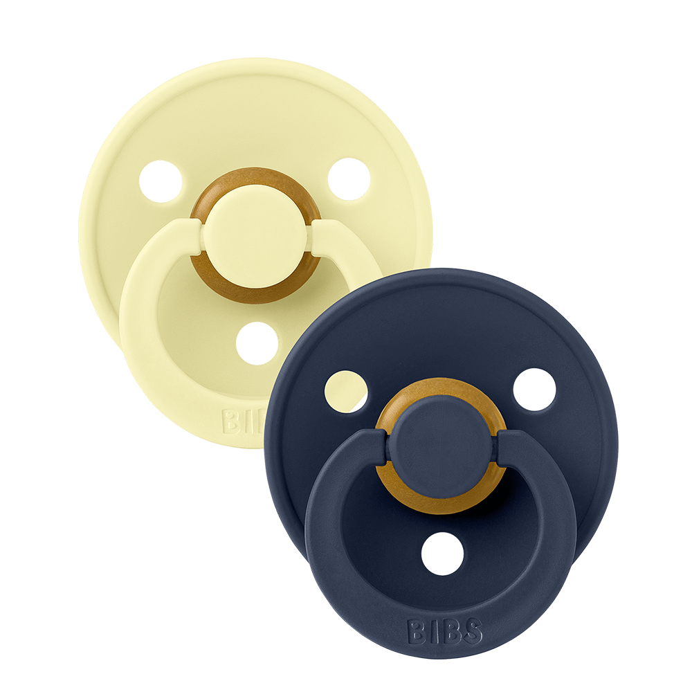 BIBS Colour 2 Pack Pacifiers - Iron and Baby Blue