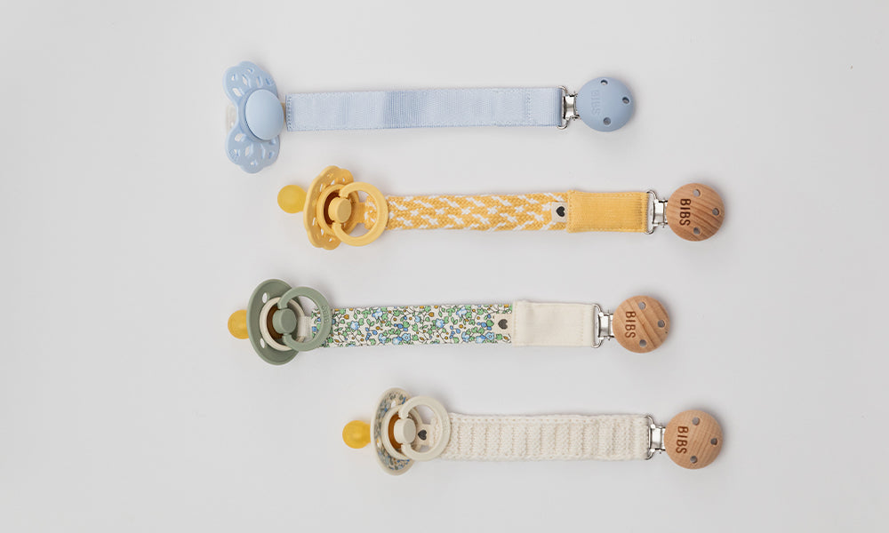 BIBS Knitted Pacifier Clip - Cloud | Functional & Stylish
