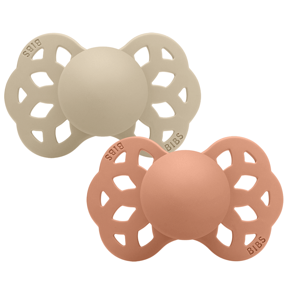 BIBS Infinity 2-Pack Pacifiers - Vanilla/Peach